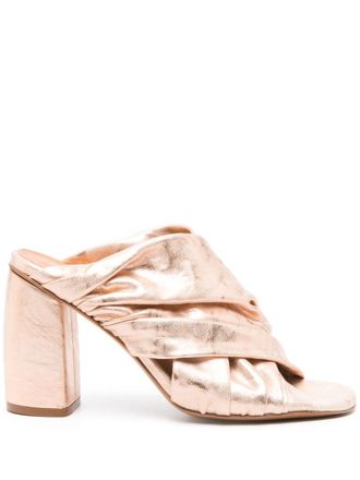 Forte_Forte mules en cuir à fini métallisé 90 mm - Rose