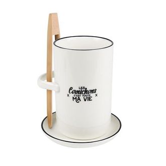 COOK CONCEPT Cook Concept - Ka4598 - Pot &Agrave; Cornichon avec Soucoupe et Pince Art de La Table Service de Table Accessoire de Service