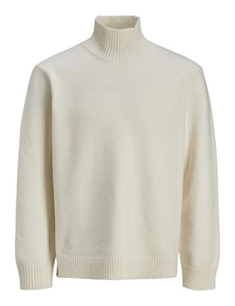 Jack & Jones JACK&JONES Herren Jorsoft Knit High Neck Strickpullover, Sea Salt, Small