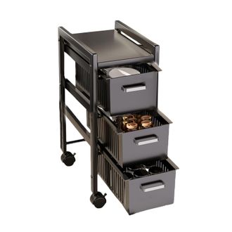 Generic Schmaler Aufbewahrungswagen Aus Karbonstahl, 4/5/6 Ebenen, Gew&uuml;rz-Organizer-Wagen, L&uuml;cken-Aufbewahrungsregal Mit Ausziehbarer Schublade, for Enge, Kle