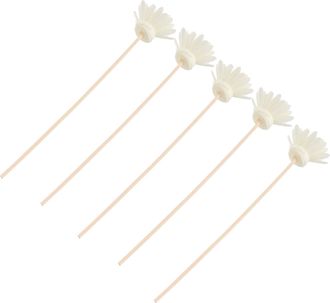 Lurrose 5 Satz Natürliche Chrysanthemen Duftstäbchen Lange Rattan Diffuser Ersatzstäbchen Ätherische Öl Stäbchen Weiß für Raumduft Wohnzimmer Badezimmer Aroma