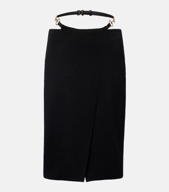 Gucci Jupe portefeuille Horsebit en laine