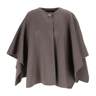Fabiana Filippi Mantella Aperta in Double Lana Cashmere - Femme - Vestes - Gris - Taille: 40 FR