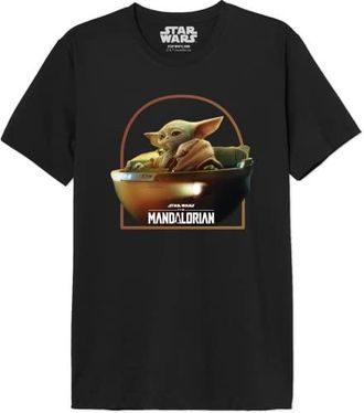 Star Wars « Mandalorian - Grogu Archer Warrior » MESWMANTS191 T-Shirt Homme, Noir, Taille S