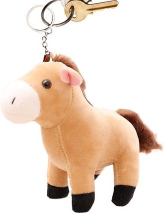 Generico Tour De Poup&eacute;es De Cheval -Splush Horse Keychain | Cha&icirc;ne De Cl&eacute; Animal | Peluche Animal Suspendue | Mignon Cl&eacute; Cl&eacute; En Peluche Pour Sacs, Light Brown,