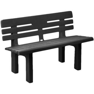 Dmora Banc dext&eacute;rieur Daltobel, Banc de jardin Monobloc, Banc dext&eacute;rieur, 100% Made in Italy, 110x52h71 cm, Anthracite - Dmora