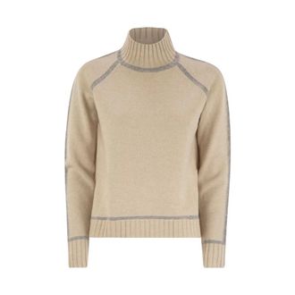 Max Mara Femme, Pulls, Beige, Taille: 38 FR Col roul&eacute;s