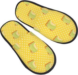 Generic Pantoufles Sandwich à lavocat sur une casserole jaune et blanche Unisex Chaussons Femme Légère Chaud Accueil Slippers Maison Intérieur L