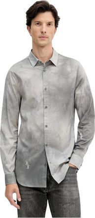 A|X Armani Exchange Homme, Chemises, Gris, Taille: XL Chemise ajust&eacute;e &agrave; imprim&eacute; d&eacute;grad&eacute;