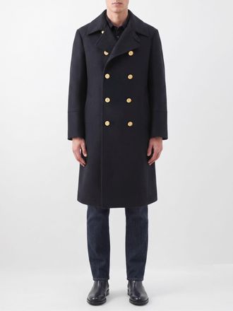 Brunello Cucinelli Manteau long crois&eacute; en 100% cachemire