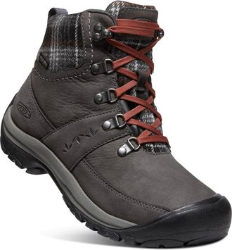 Keen Womens Kaci 3 Winter Mid Height Waterproof Insulated Snow Boots, Magnet/Black Plaid, 35 EU