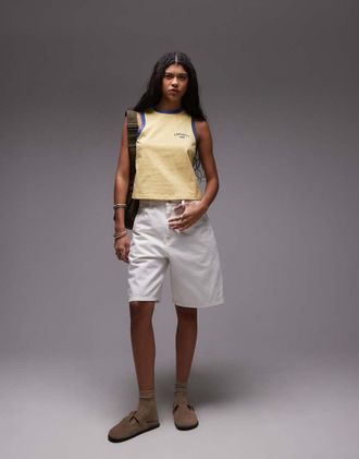 Carhartt Work in Progress Brandon - Locker geschnittene Jeans-Shorts in Wei&szlig;