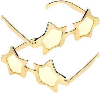 BESPORTBLE GLEAVI Lot de 2 Lunettes de F&ecirc;te &Eacute;toiles Dor&eacute;es Accessoires Cosplay L&eacute;gers et R&eacute;utilisables pour Soir&eacute;es Carnavals Anniversaires et Bals Masqu&eacute;s Lunet