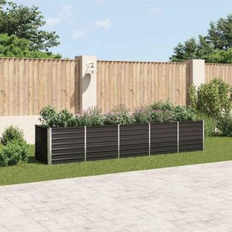 vidaXL Vidaxl - Lit sur&eacute;lev&eacute; de jardin en acier galvanis&eacute; 400x80x77 cm - Fond ouvert pour grande capacit&eacute; de sol - R&eacute;sistant aux intemp&eacute;ries - Couleur