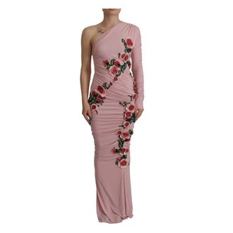Dolce & Gabbana Rosa Blumenverziertes OneShoulderKleid - - Dresses - Damen - Rosa - XS