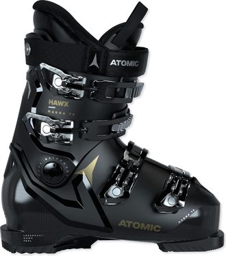 Atomic HAWX Magna 75W Skischuhe - Größe 24/24.5 - Alpin-Skischuh für Damen in Schwarz/Gold - 102mm breite Passform - Stabile Prolite Konstruktion - Memory Fi