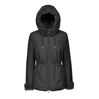 Geox W Kaula Mid JKT Veste, Noir/Noir, 42 Femmes