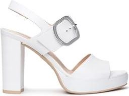 Nero Giardini E513354D Sandales en cuir pour femme, Blanc, 35 EU