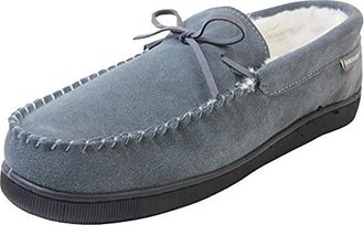 Dunlop Dunlop Joshua Chaussons mocassins en daim pour homme, Doublure en fourrure grise., 43 EU