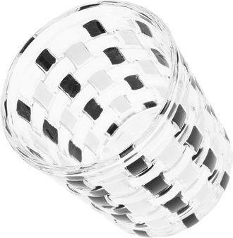 OSALADI Hoement Glas zahnputzbecher mit Zeitlosem Schwarz wei&szlig; schachbrettmuster Wiederverwendbarer Badbecher aus Sicherem Glas f&uuml;r Zuhause und Reise Multifun