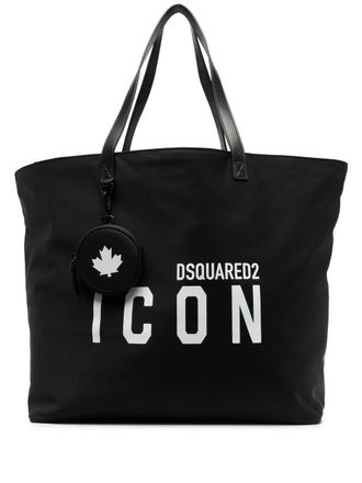 Dsquared2 sac à main à logo imprimé - Noir