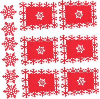PartyKindom 12stücke Filz-tischsets Für Weihnachten Tischuntersetzer Rot Dekorative Matten Für Zuhause