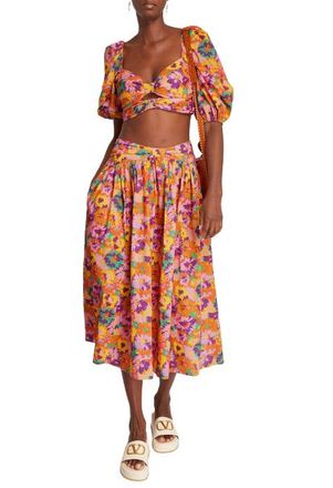 Zimmermann Violet Twist Midi Skirt & Top Size S