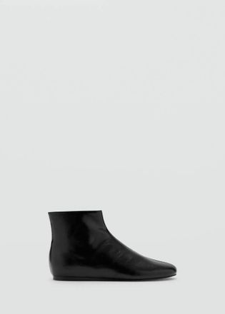 Mango Bottines plates avec zip noir - Femme - 36 - MANGO