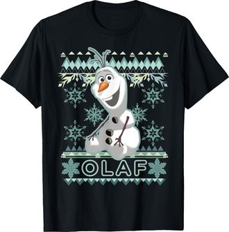 Disney Frozen Olaf Ugly Christmas Sweater Graphic T-Shirt T-Shirt