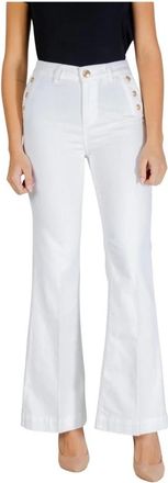 Liu Jo Femme, Pantalons, Blanc, Taille: W29 Wide Pantalons