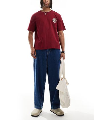 Superdry Cult - Baggy-Jeans im Stil der 90er in mittelblauer flacher Waschung-Marineblau