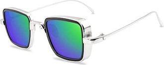 Generic Lunettes de soleil carrées tendance en métal pour hommes vintage antireflet miroir lunettes de soleil design classique femmes lunettes de soleil UV400