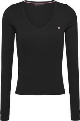 Tommy Hilfiger T-shirt c&ocirc;tel&eacute; &agrave; col V en coton m&eacute;lang&eacute;