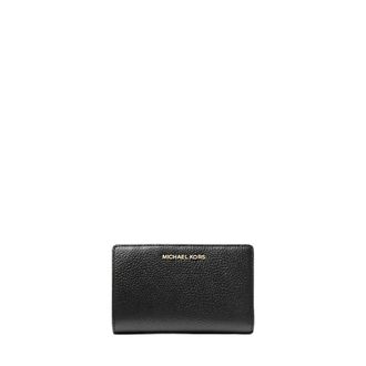 Michael Kors Femme, Accessoires, Noir, Taille: ONE Size Portefeuille Moyen en Cuir Grain&eacute;