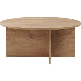 M&S Collection Table basse ronde en bois &oslash;90cm - Bois clair - Soho