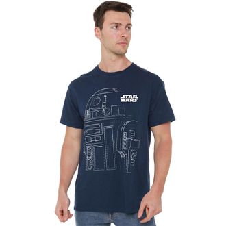 Star Wars Herren R2d2 Outline T-Shirt, Marineblau, XXL