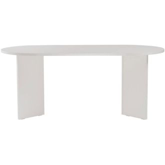 M&S Collection Table de salle &agrave; manger ovale 8 personnes en bois m&eacute;lamin&eacute; - Dimensions 180x89,5cm - Design moderne avec pieds en V
