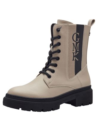 Marco Tozzi by Guido Maria Kretschmer Damen Stiefeletten zum Schnüren mit Plateau mit Reißverschluss, Braun (Taupe Comb), 40 EU