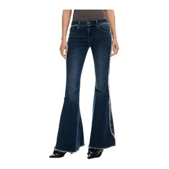 Desigual Femme, Jeans, Bleu, Taille: 38 FR Jean avec fermeture &eacute;clair et boutons avec poches