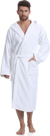 Ladeheid Herren Frottee Bademantel aus 100% Baumwolle LA40-101(Wei&szlig; (P01), M)