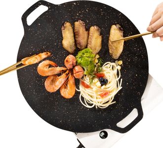 Generic Koreanischer Grill - Flache Grillpfanne Für Herd-Grillplatte, Grillplatte,flache Induktions-Grillpfanne Mit Antihaftbeschichtung Und Gleichmäßiger Wär