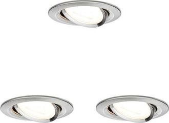 Paulmann 93641 Nova LED Einbauleuchte rund Deckenspot Eisen max. 35W Einbaurahmen GU10 Deckeneinbaustrahler ohne Leuchtmittel (Packung mit 3)