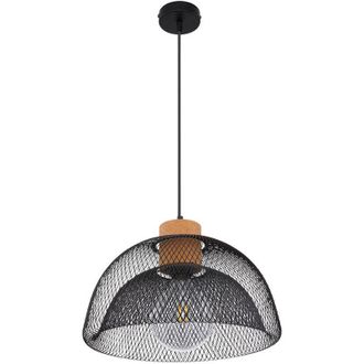 ETC Shop Etc-shop - Lampe pendule salle &agrave; manger plafond tresse lampe suspendue treillis noir li&egrave;ge