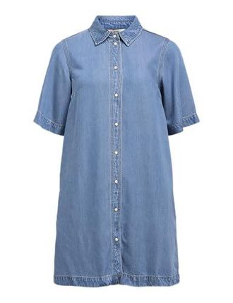 Object Objframe 2/4 Re Denim Dress Noos Robe, Bleu Jeans Clair, XS Femmes