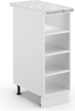 Vicco Küchenregal Fame-Line, offener Küchenschrank, Weiß/Weiß, 30 cm, AP Marmor