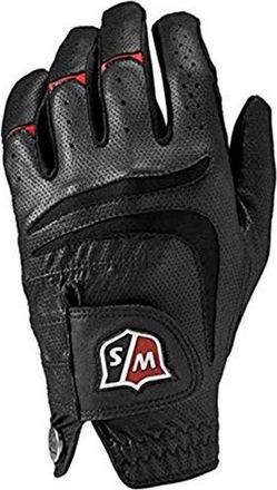 Wilson Staff Herren Golfhandschuh, Grip Plus, Material-Kombi, Größe: S, Linkshand, MLH, schwarz, WGJA00103S