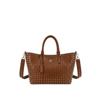 John Richmond Shopping-Tasche mit durchgehendem Nietenbesatz und Trageriemen - - Bags - Damen - Braun - ONE SIZE