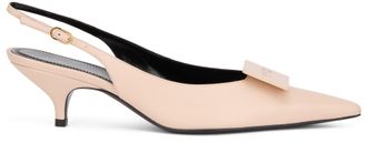 Celine Womens D&eacute;collet&eacute; Kitten Heel Pale Pink Lambskin Leather