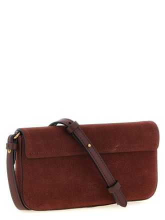 Pinko Saddle Flat Shoulder Bag - Burgundy