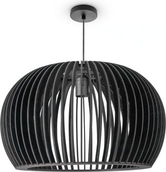 Paco Home Paco Home - Suspension Bois Style Boho Salon Lampe Table à Manger Vintage E27 Noir (Ø45 cm), Lampe à suspension - Type 2